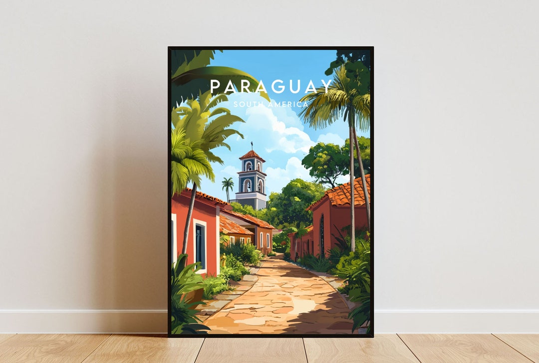Impresión de viaje a Paraguay - Sudamérica, póster de Paraguay, póster ...