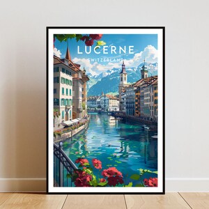 Lucerne Travel Print - Switzerland, Lucerne Poster, Switzerland Poster ...