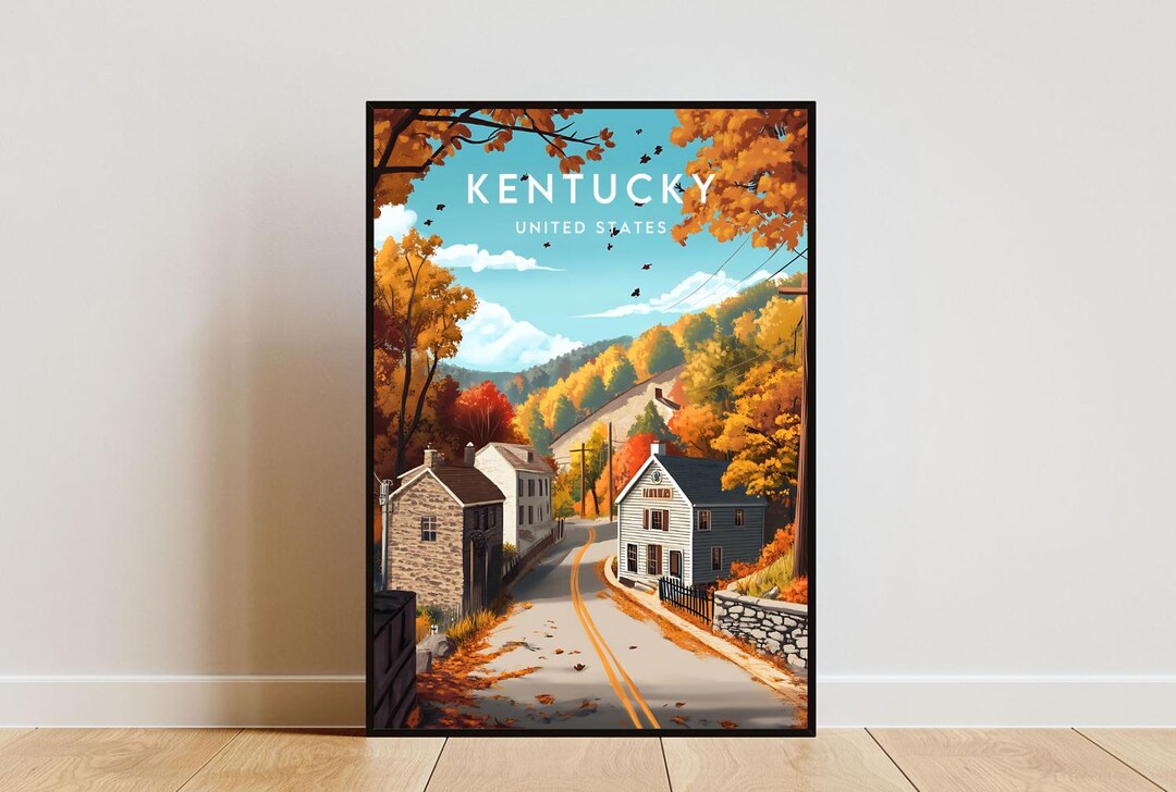 Kentucky Travel Print - United States, Kentucky Poster, America Poster ...