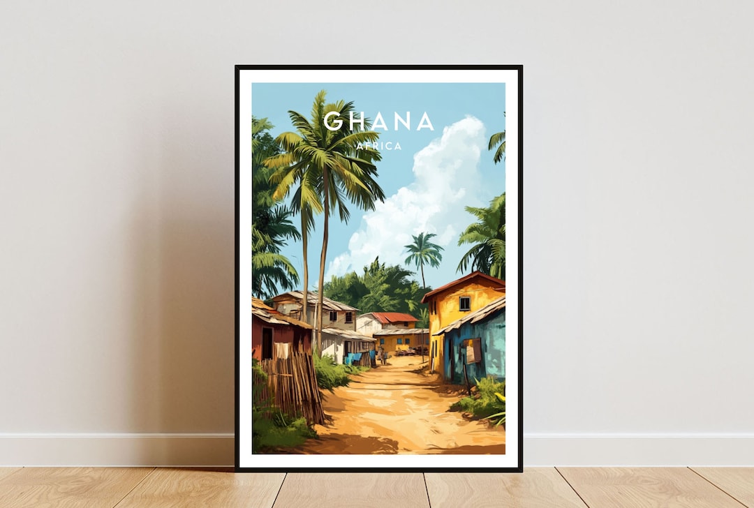 Ghana Travel Print - Africa, Ghana Poster, Africa Poster, Travel Wall ...