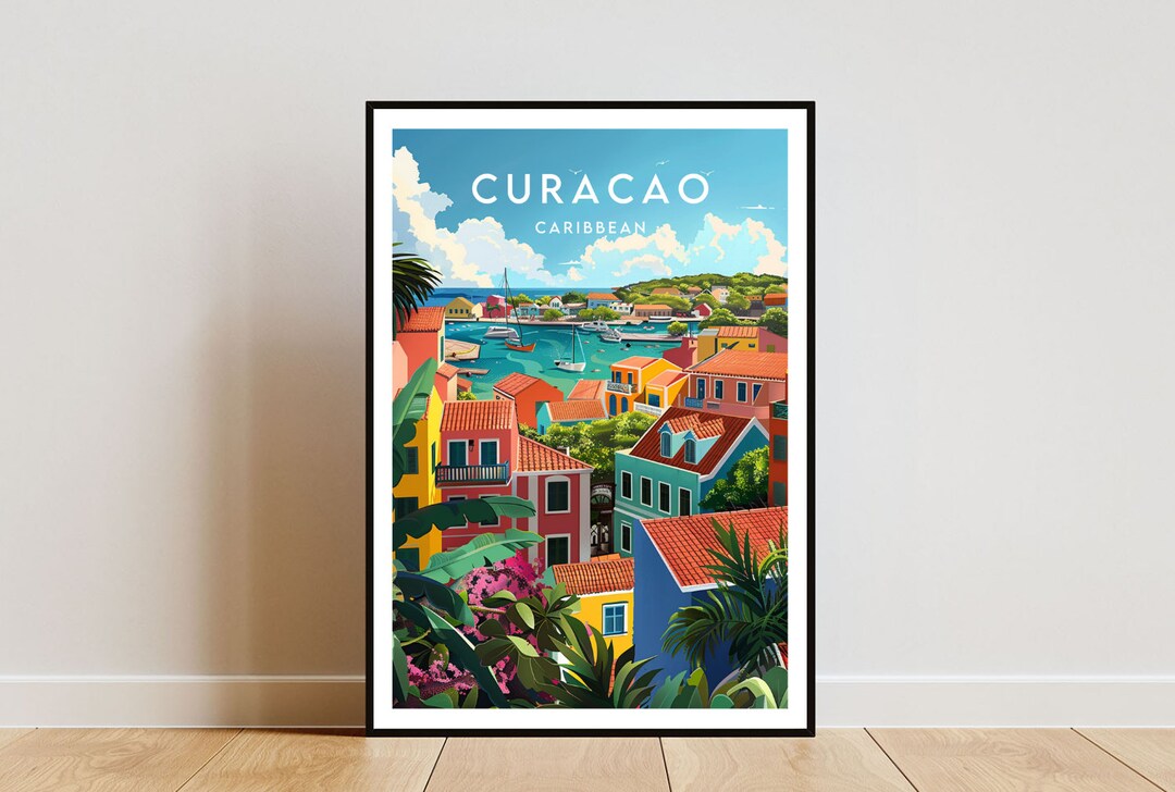 Curacao Travel Print - Caribbean, Curacao Poster, Caribbean Poster ...
