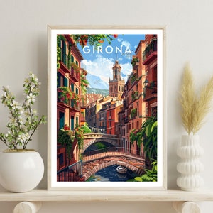 Girona Travel Print - Spain, Girona Poster, Spain Poster, Travel Wall ...