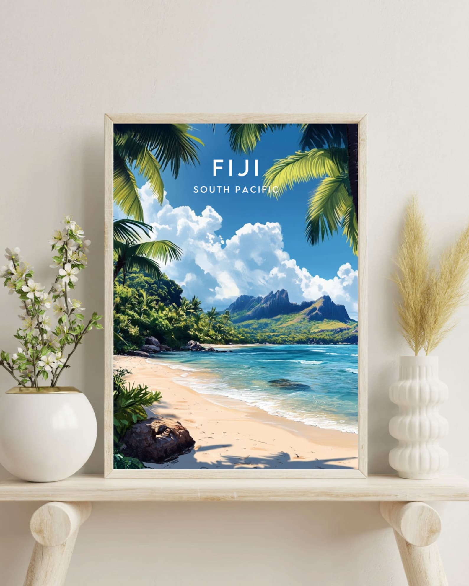 Fiji Travel Print - South Pacific, Fiji Poster, South Pacific Poster ...