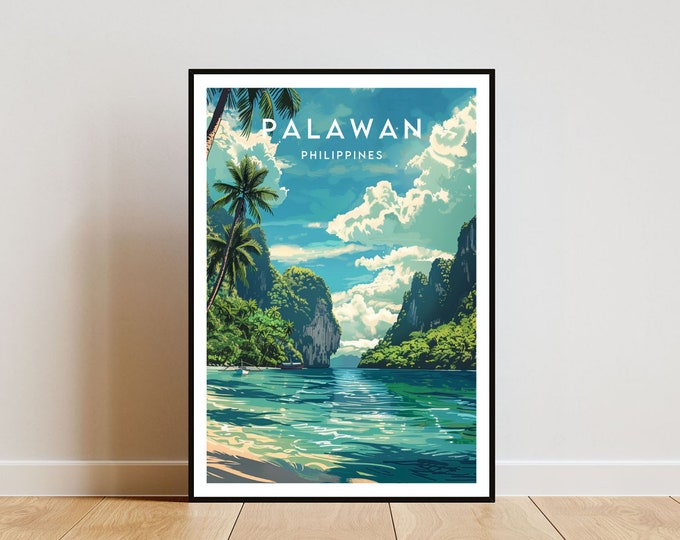 Palawan Poster Black and White Print, Palawan Wall Art, Palawan ...