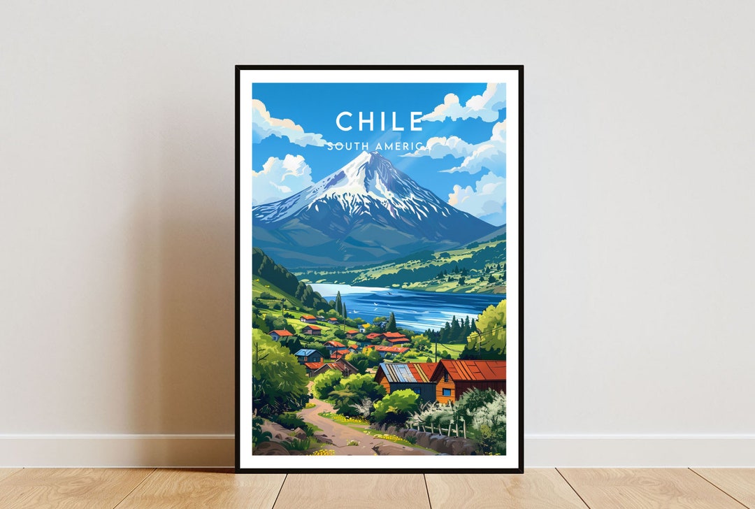 Chile Travel Print - South America, Chile Poster, South America Poster ...