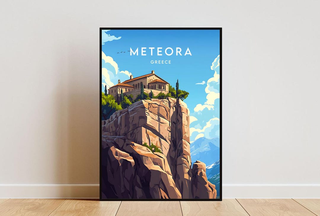 Meteora Travel Print - Greece, Meteora Poster, Greece Poster, Travel ...