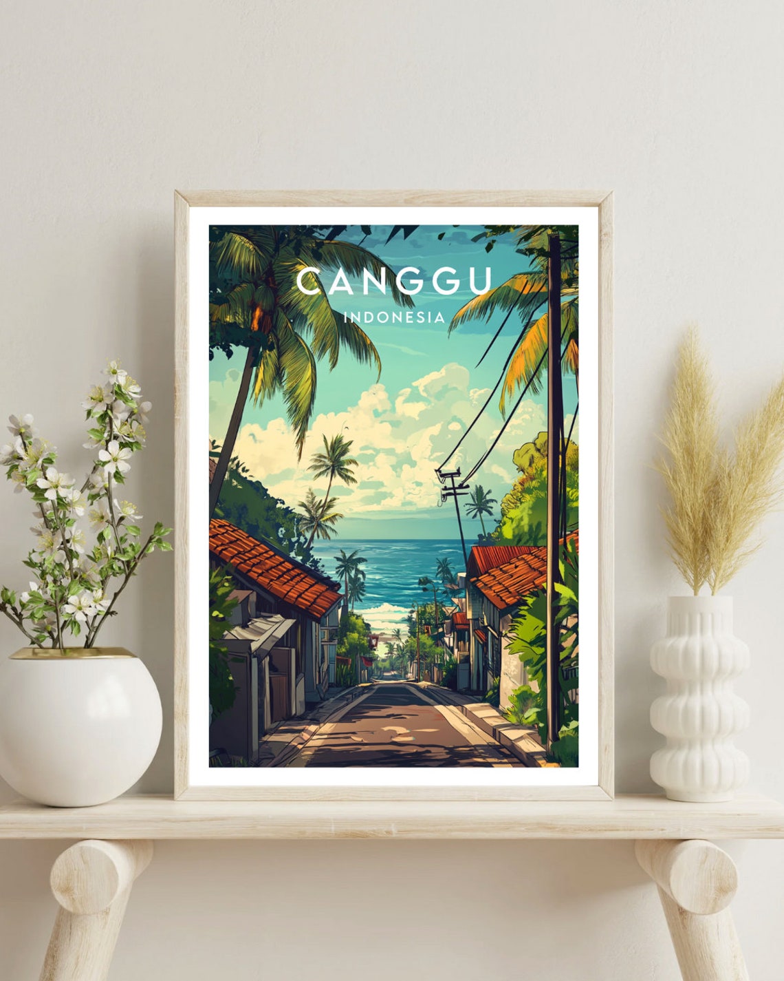 Canggu Travel Print - Bali, Canggu Poster, Bali Poster, Travel Wall Art ...