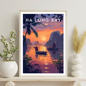Ha Long Bay Travel Print - Vietnam, Ha Long Poster, Vietnam Poster ...