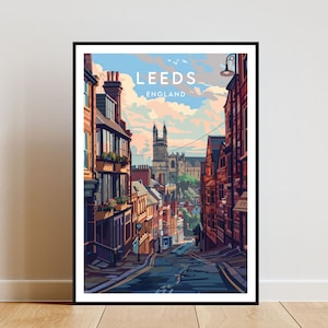 Leeds Travel Print - England, Leeds Poster, England Poster, Travel Wall ...