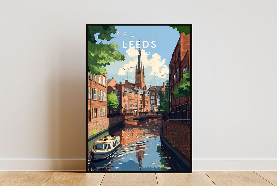 Leeds Travel Print - England, Leeds Poster, England Poster, Travel Wall ...