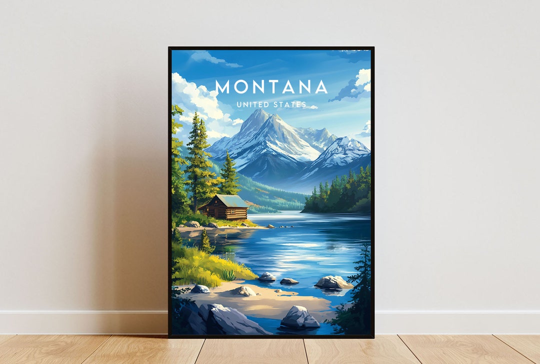 Montana Travel Print - United States, Montana Poster, America Poster ...