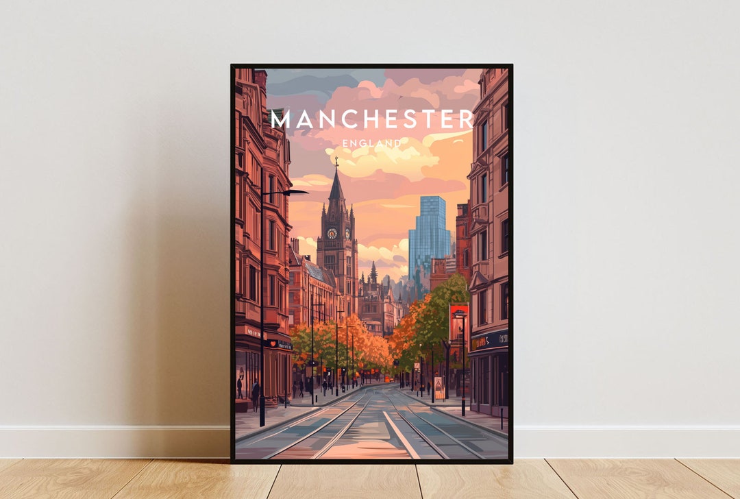 Manchester Travel Print - England, Manchester Poster, England Poster ...