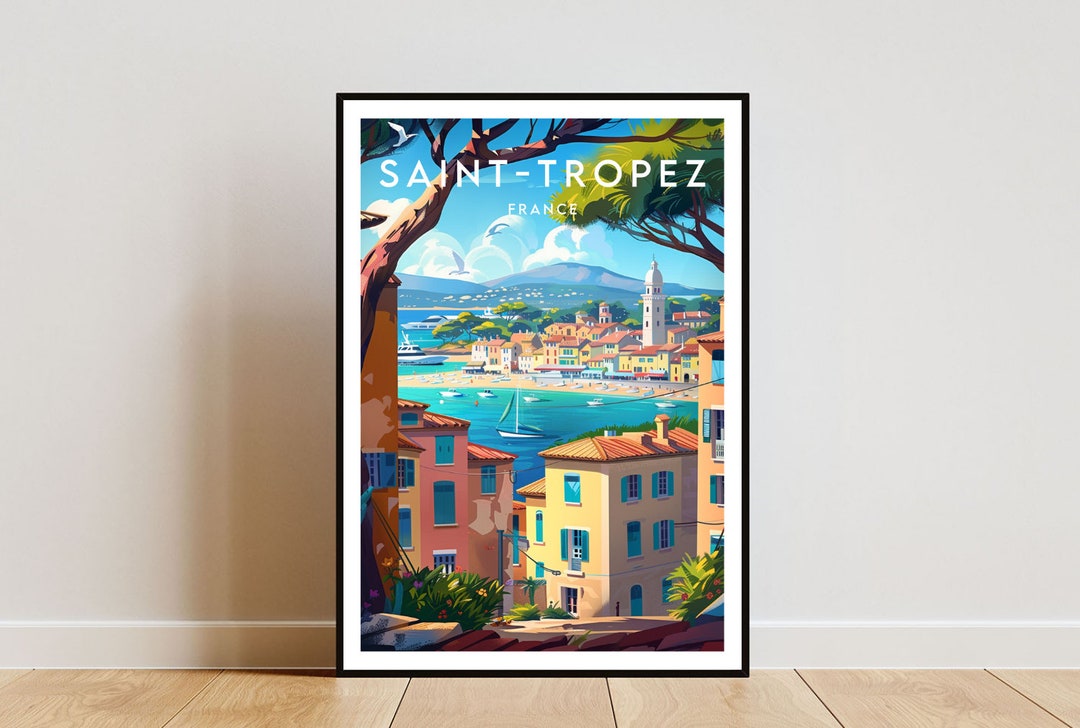 Saint-tropez Travel Print - France, Saint-tropez Poster, France Poster, Travel Wall Art, France ...