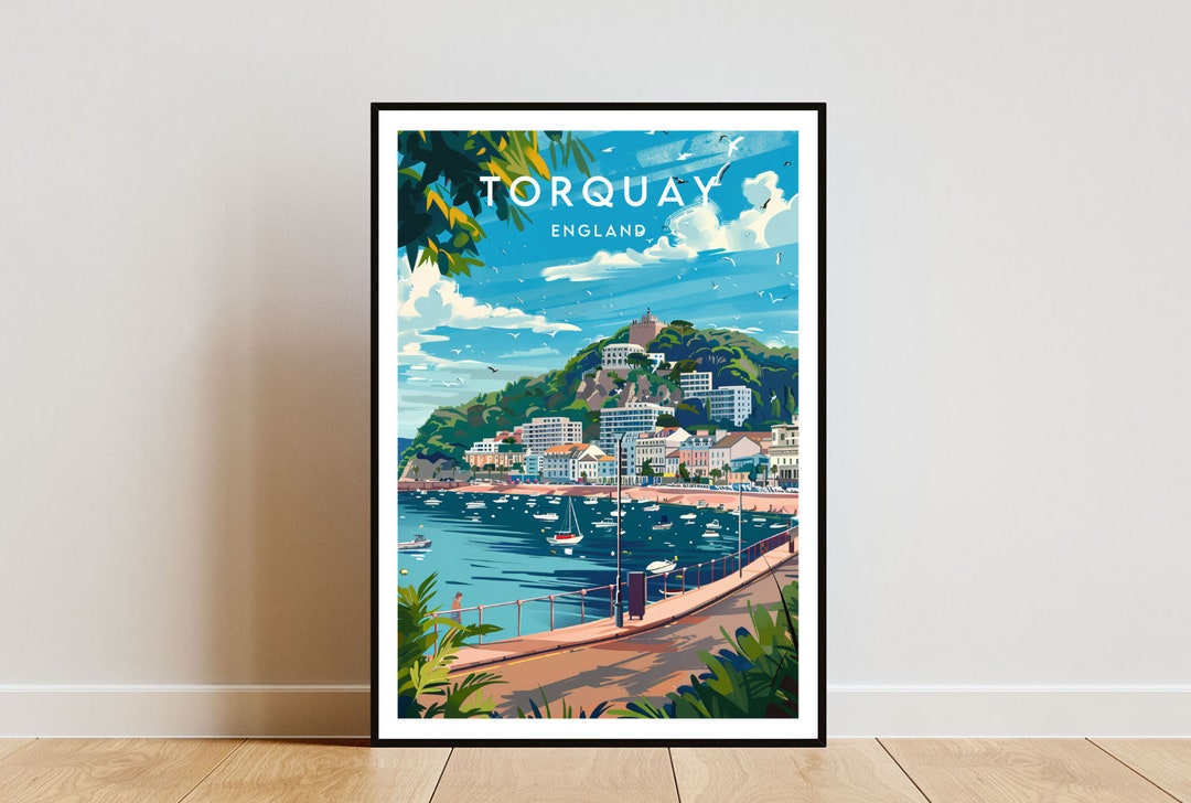 Torquay Travel Print - England, Torquay Poster, England Poster, Travel ...