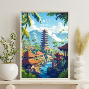 Bali Travel Print - Indonesia, Bali Poster, Indonesia Poster, Travel ...