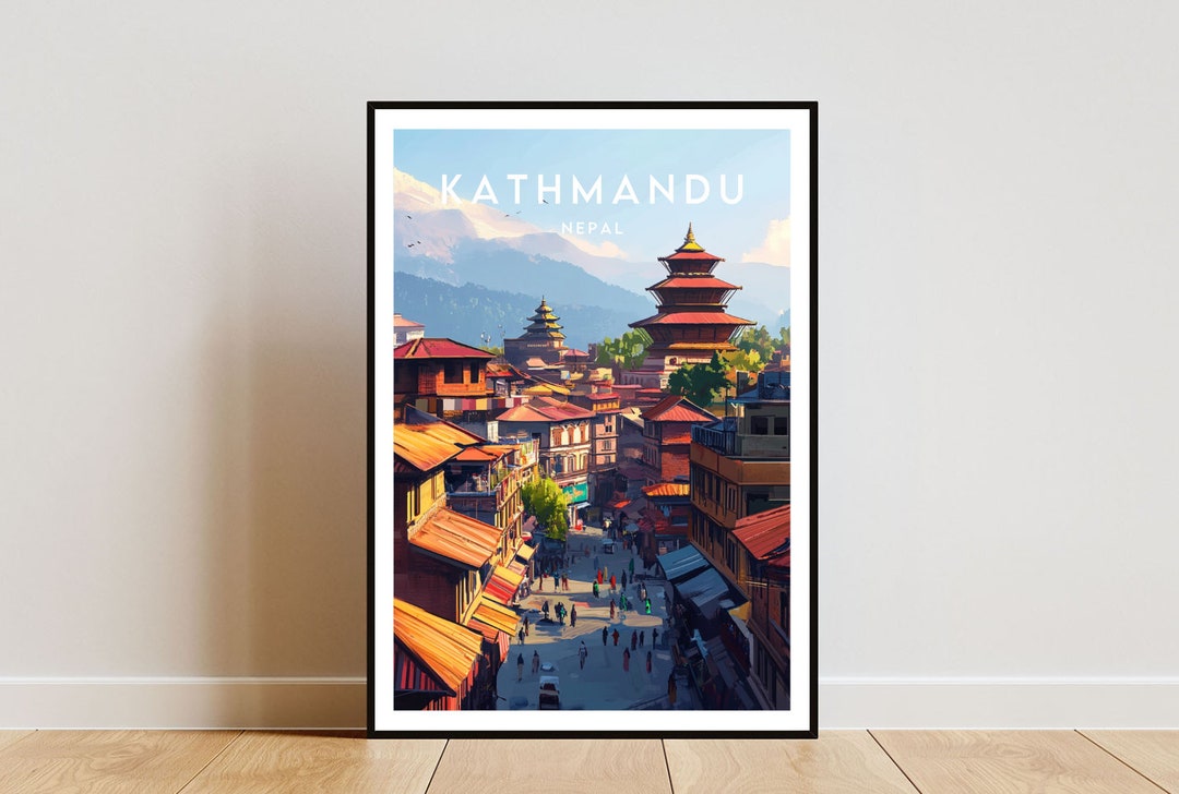 Kathmandu Travel Print - Nepal, Kathmandu Poster, Nepal Poster, Travel ...