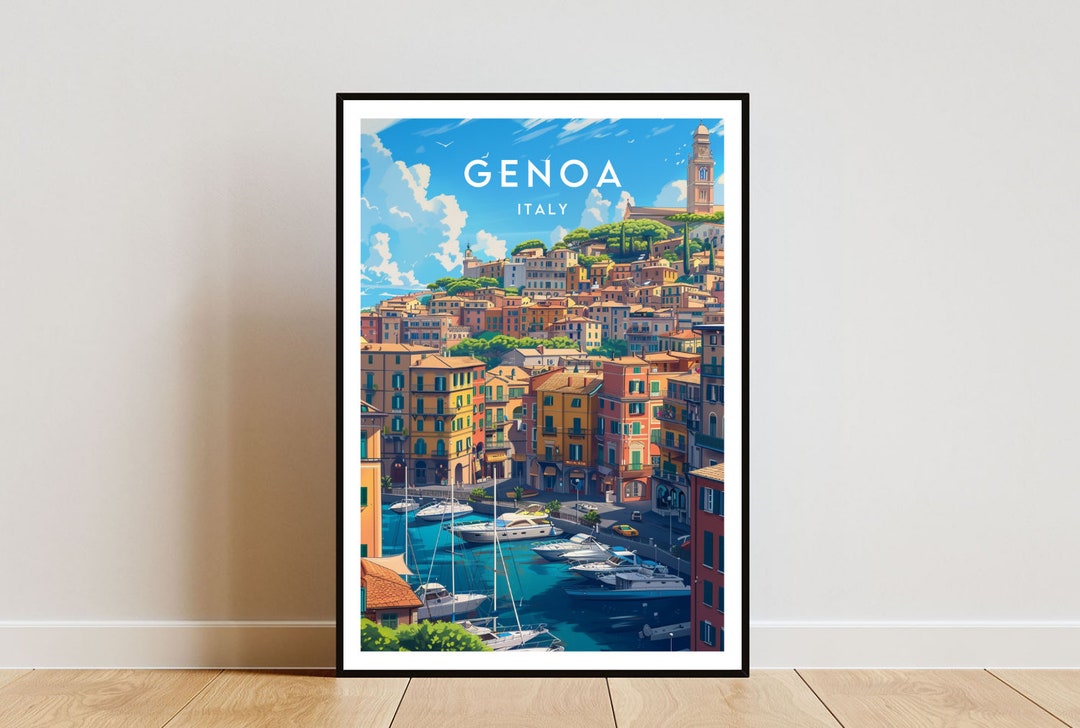Genoa Travel Print - Italy, Genoa Poster, Italy Poster, Travel Wall Art ...