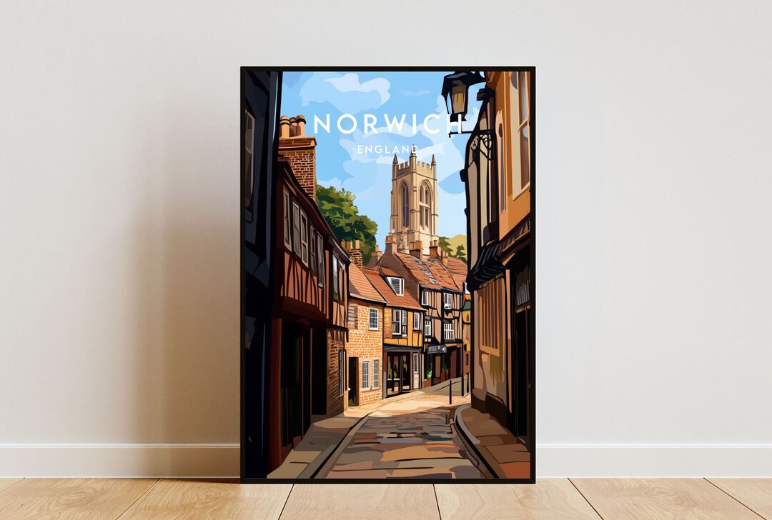 Norwich Travel Print - England, Norwich Poster, England Poster, Travel ...