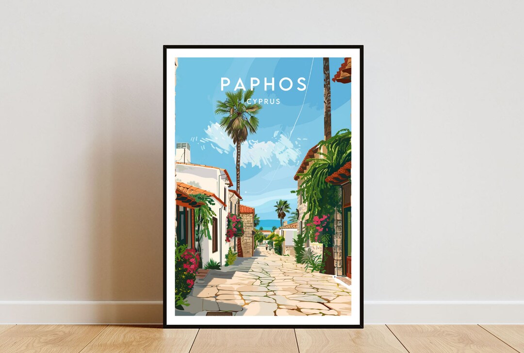 Paphos Travel Print - Cyprus, Paphos Poster, Cyprus Poster, Travel Wall ...