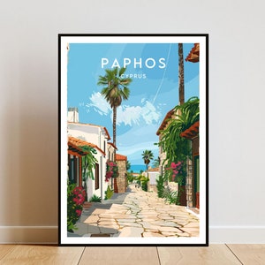 Paphos Travel Print - Cyprus, Paphos Poster, Cyprus Poster, Travel Wall ...