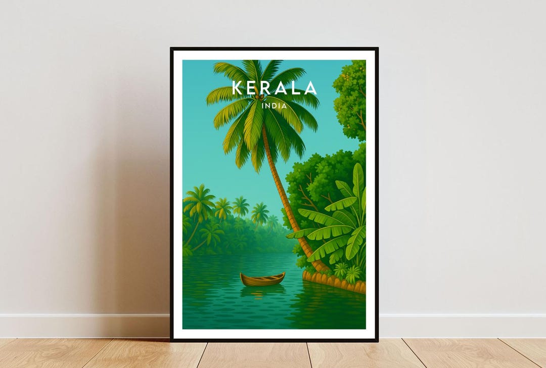 Kerala Travel Print - India, Kerala Poster, India Poster, Travel Wall ...