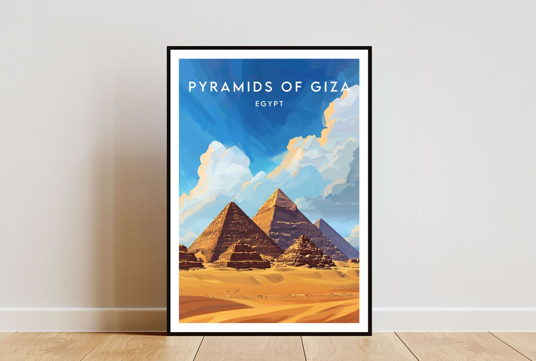 Pyramids of Giza Travel Print - Egypt, Pyramids of Giza Poster, Egypt ...