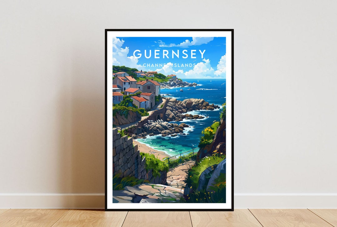Guernsey Travel Print - Channel Islands, Guernsey Poster, Channel ...