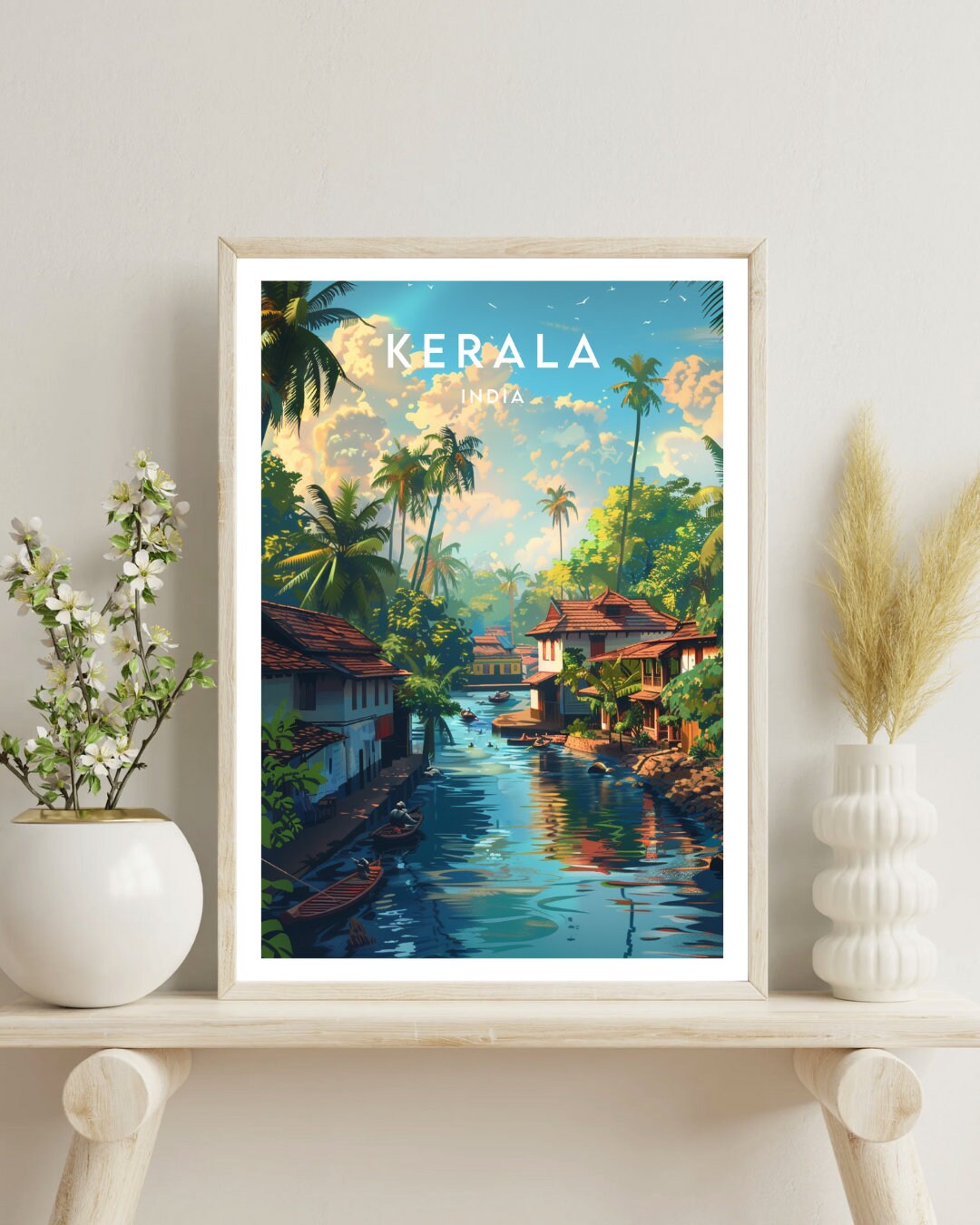 Kerala Travel Print - India, Kerala Poster, India Poster, Travel Wall ...