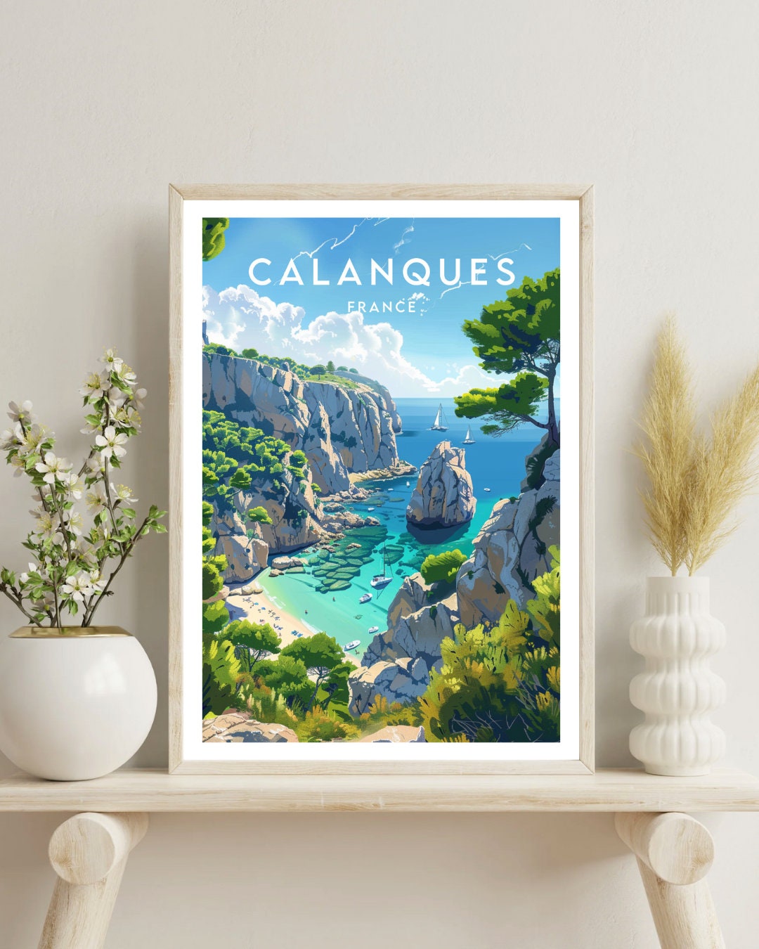 Calanques Travel Print - France, Calanques Poster, France Poster ...
