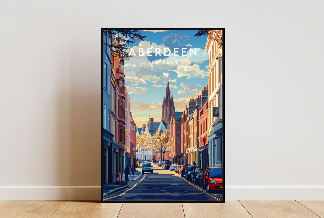 Aberdeen Travel Print - Scotland, Aberdeen Poster, Scotland Poster ...