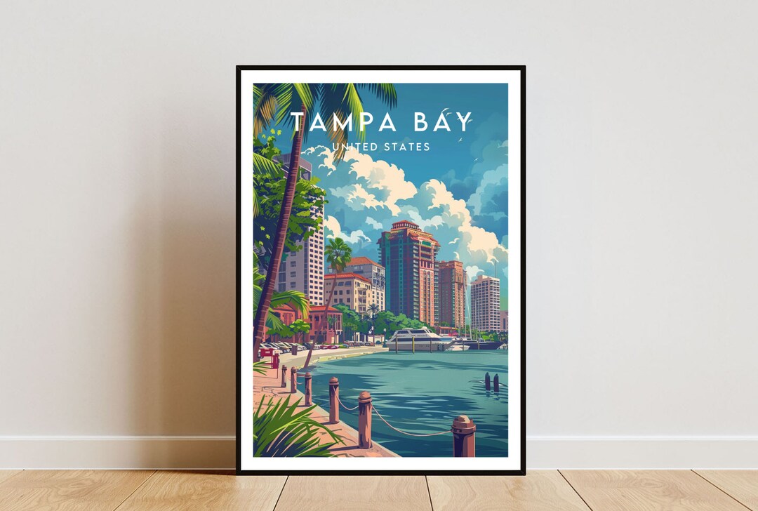 Tampa Bay Travel Print - United States, Tampa Bay Poster, America ...