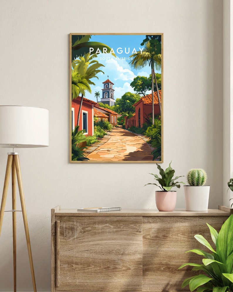 Impresión de viaje a Paraguay - Sudamérica, póster de Paraguay, póster ...