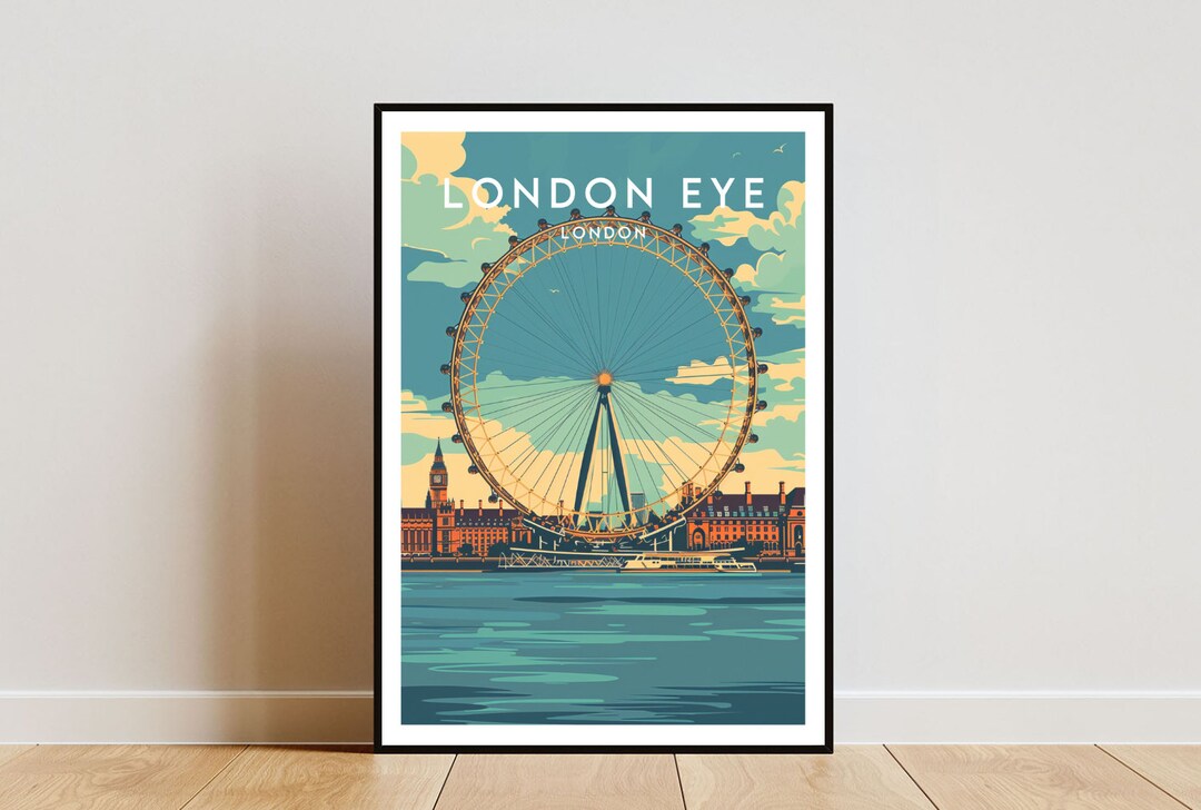 London Eye Travel Print - London, London Eye Poster, London Poster ...