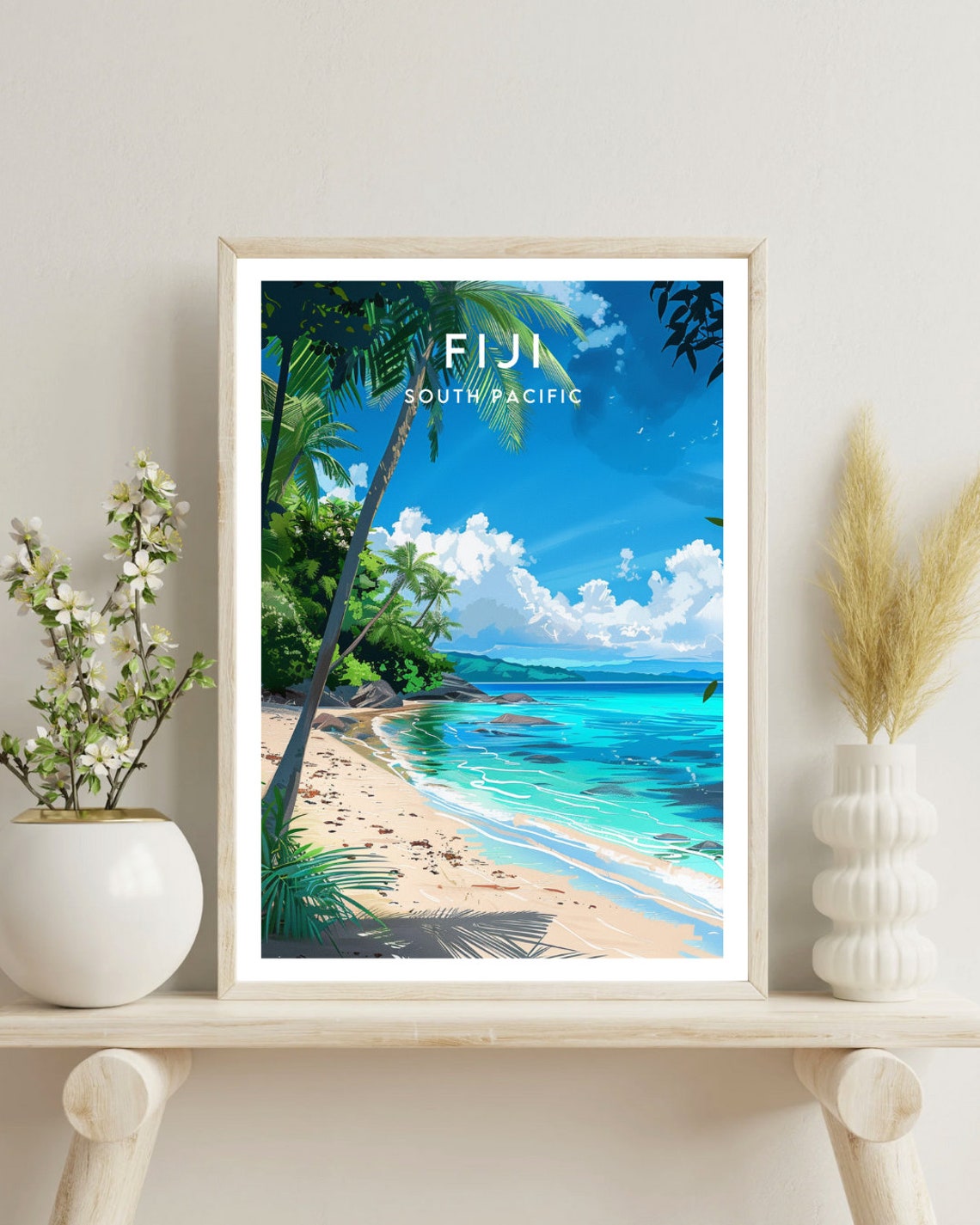 Fiji Travel Print - South Pacific, Fiji Poster, South Pacific Poster ...