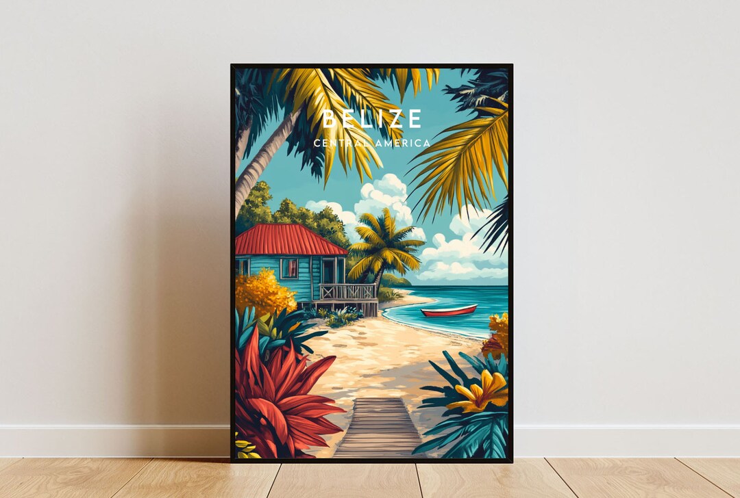 Belize Travel Print - Central America, Belize Poster, Central America ...