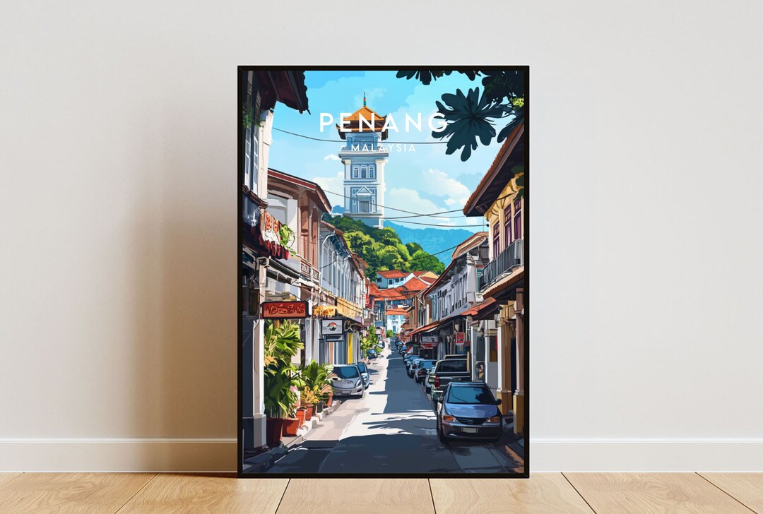 Penang Travel Print - Malaysia, Penang Poster, Malaysia Poster, Travel ...