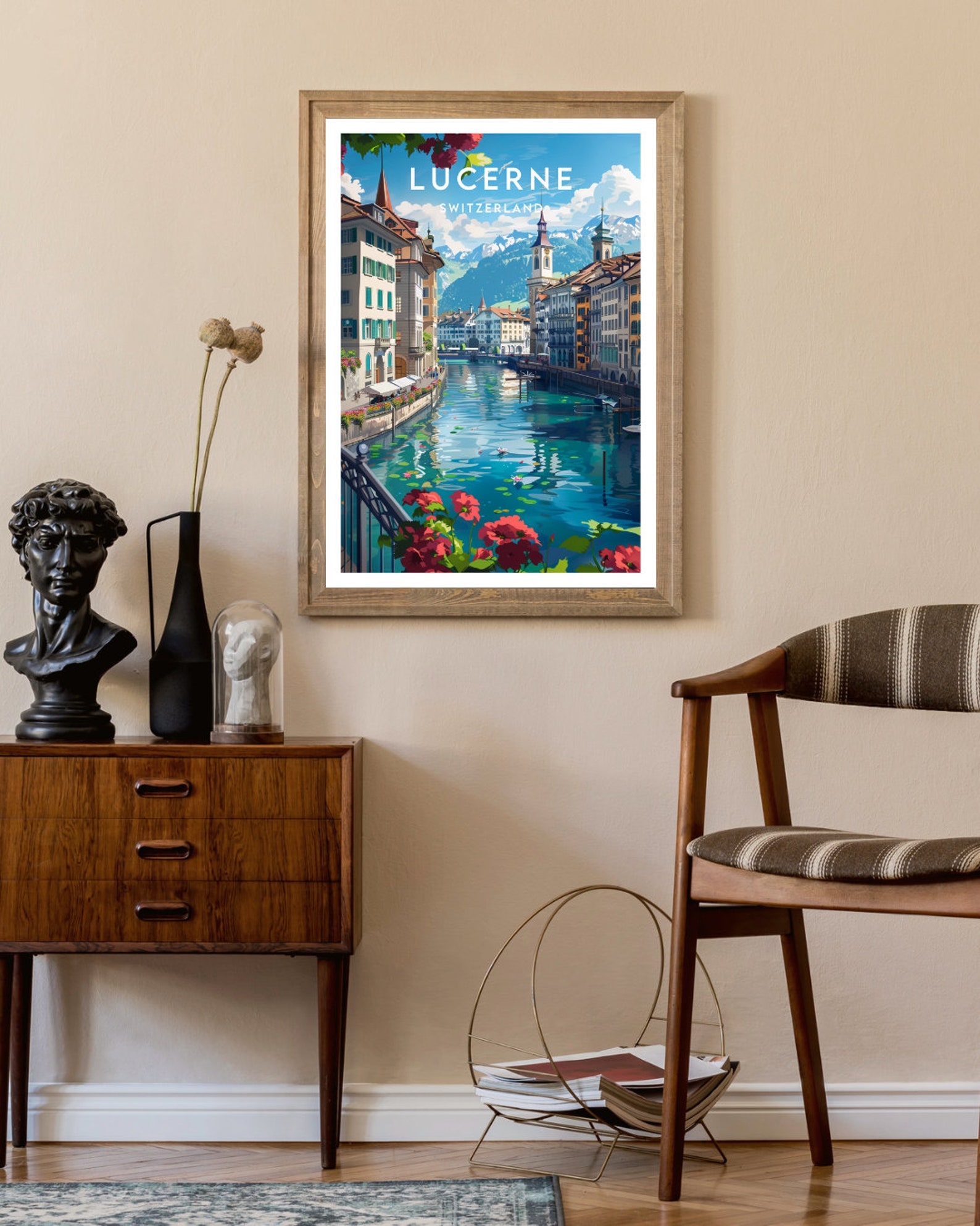 Lucerne Travel Print - Switzerland, Lucerne Poster, Switzerland Poster ...