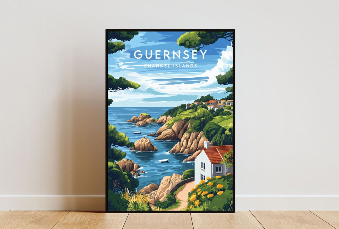 Guernsey Travel Print - Kanalinseln, Guernsey Poster, Kanalinseln ...