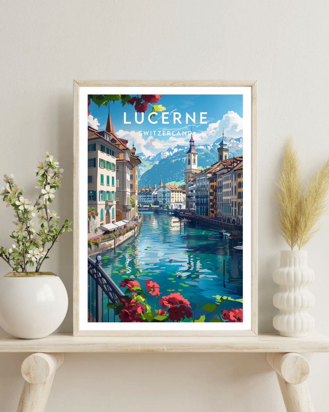 Lucerne Travel Print - Switzerland, Lucerne Poster, Switzerland Poster ...