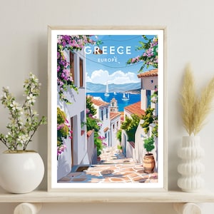 Greece Travel Print - Europe, Europe Poster, Greece Poster, Travel Wall ...