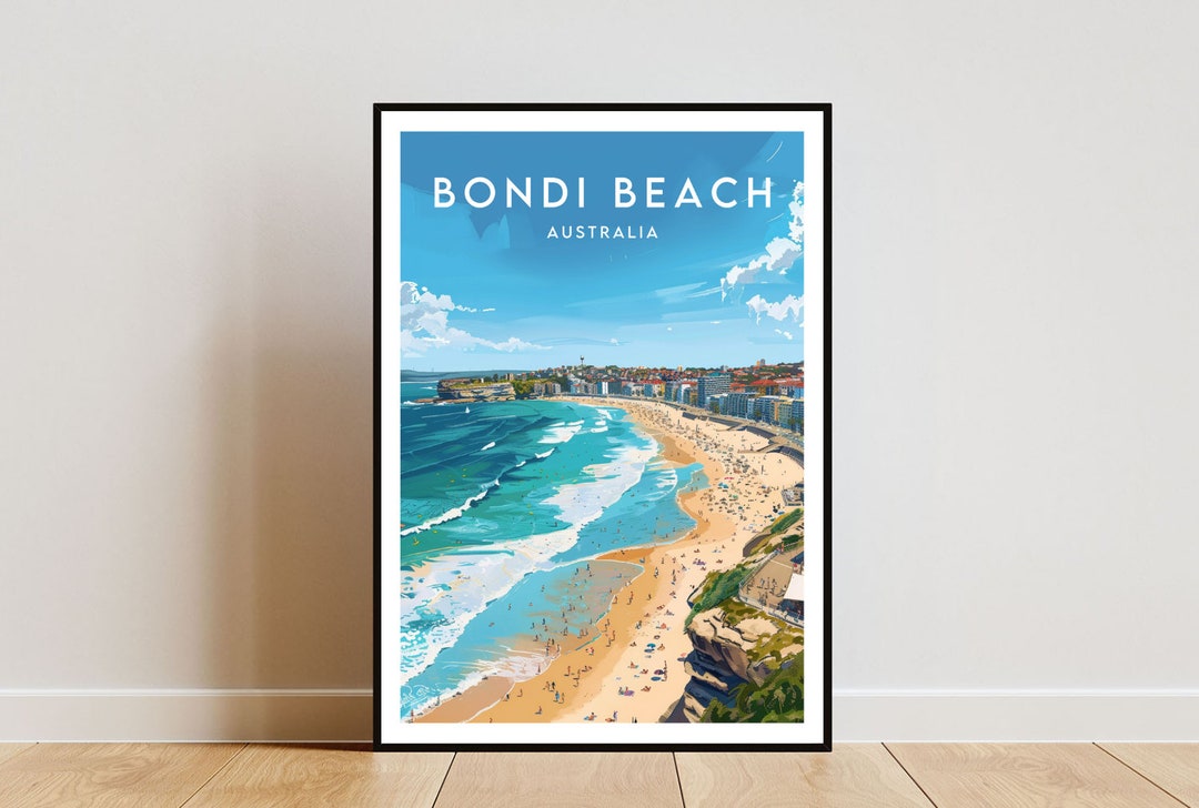 Bondi Beach Travel Print - Australien, Bondi Beach Poster, Australien ...
