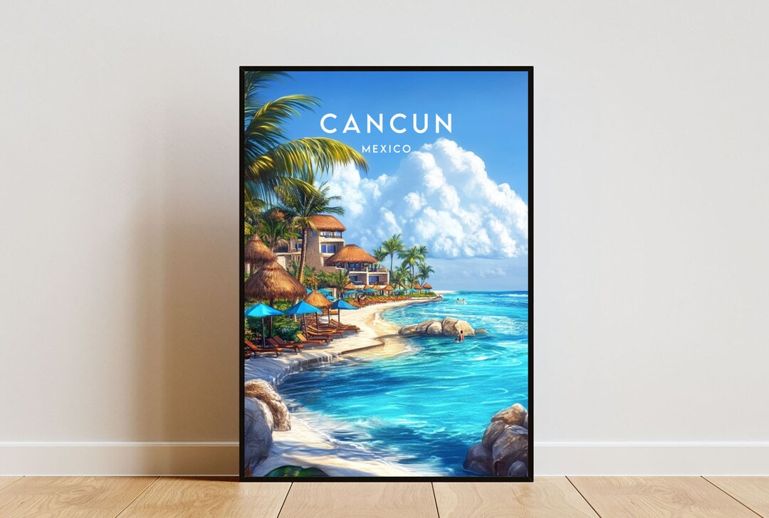 Cancun Travel Print - Mexico, Cancun Poster, Mexico Poster, Travel Wall ...