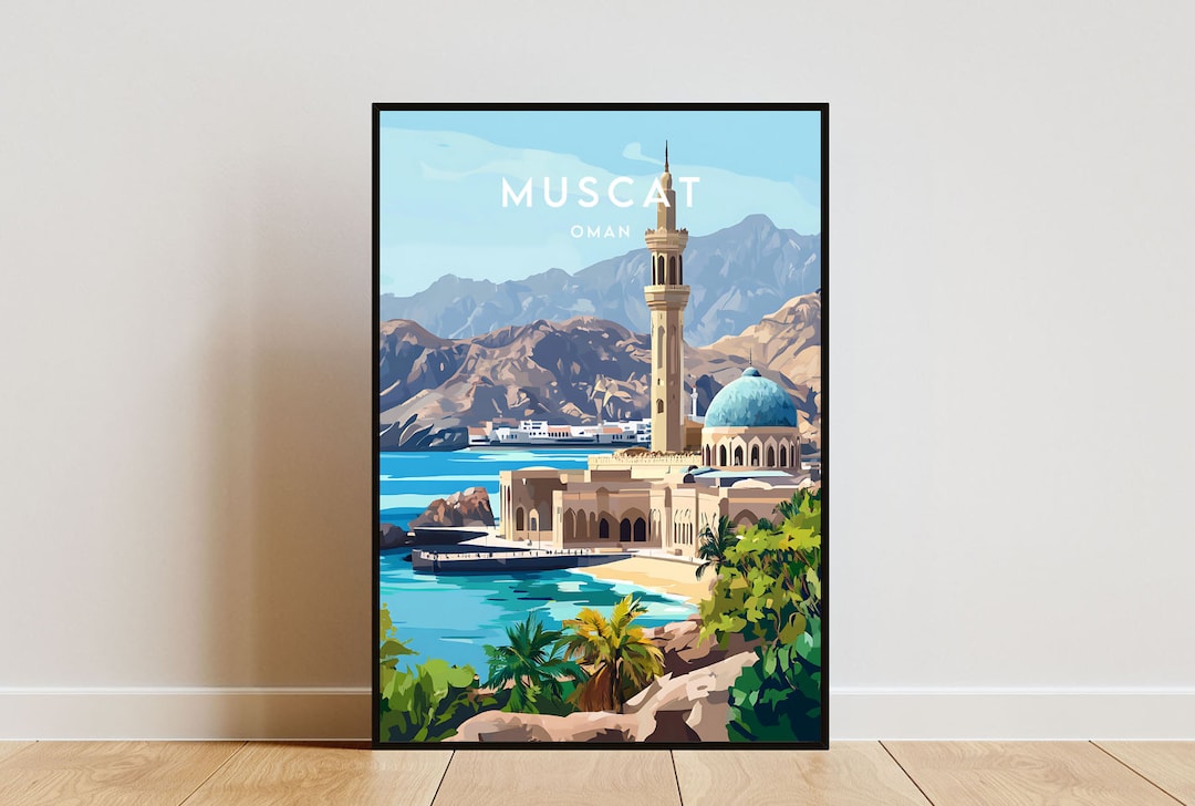 Muscat Travel Print - Oman, Muscat Poster, Oman Poster, Travel Wall Art ...