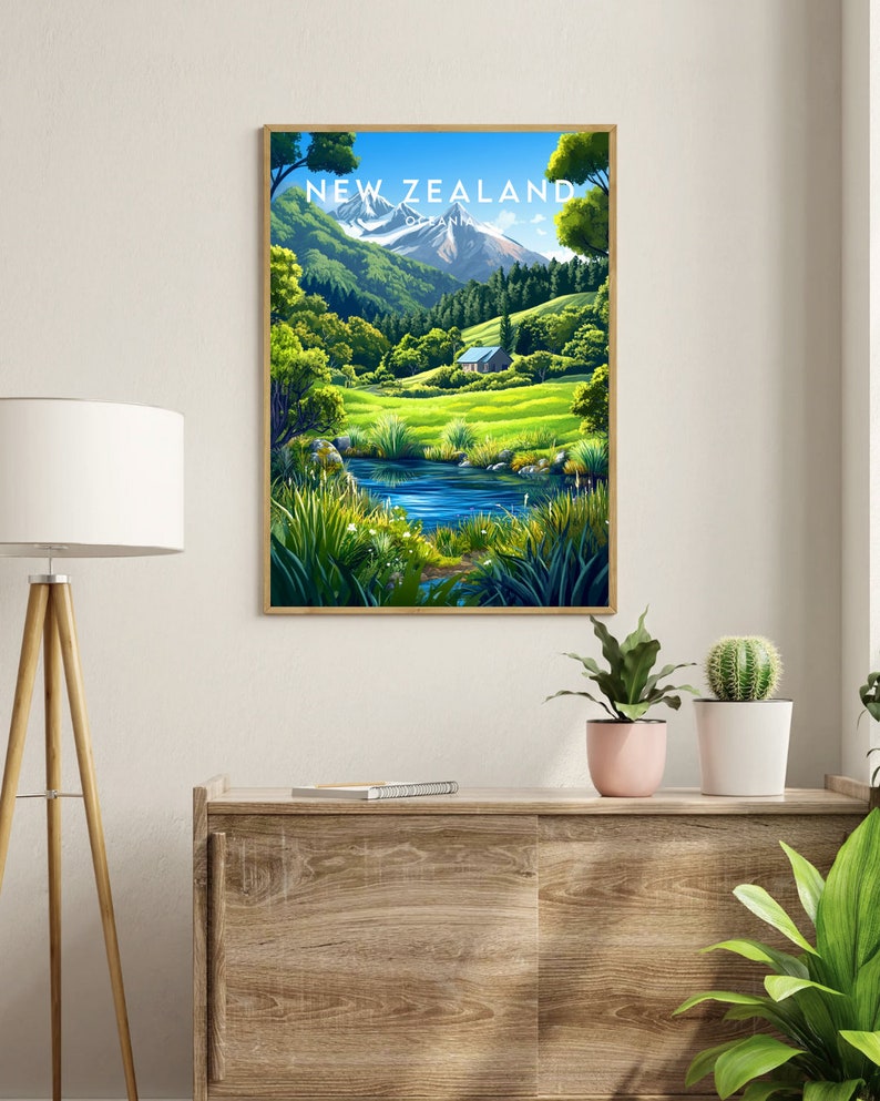 New Zealand Travel Print - Oceania, Poster, New Zealand Poster, Travel ...
