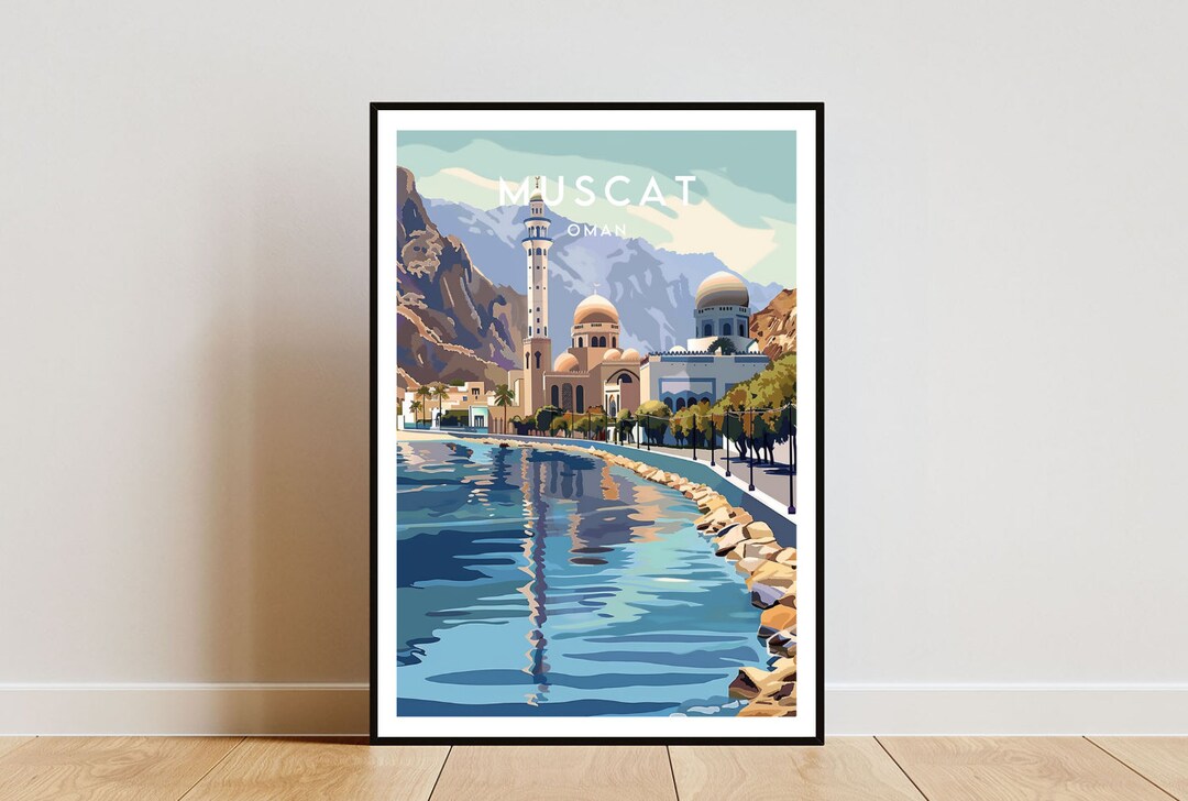 Muscat Travel Print - Oman, Muscat Poster, Oman Poster, Travel Wall Art ...