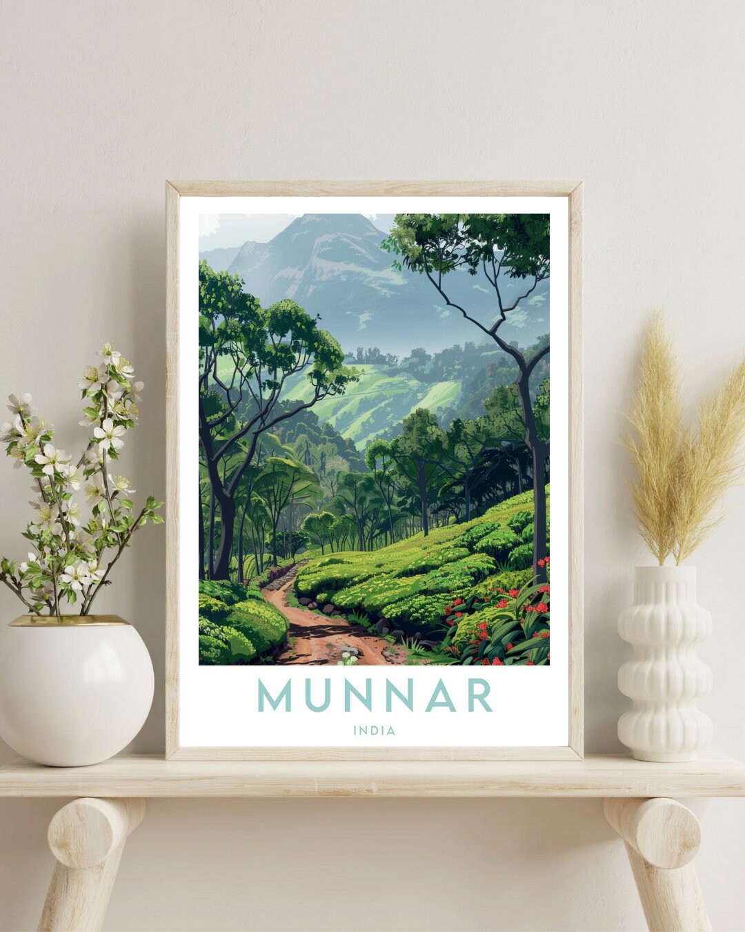Munnar Travel Print India, Munnar Poster, India Poster, Travel Wall Art ...