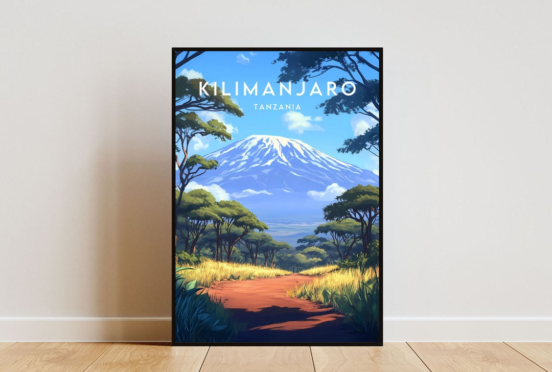 Kilimanjaro Travel Print - Tanzania, Kilimanjaro Poster, Tanzania ...