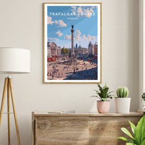 Trafalgar Square Travel Print - London, Trafalgar Square Poster, London ...