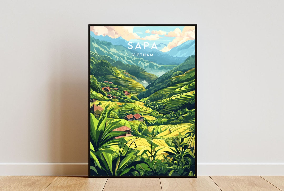 Sapa Travel Print - Vietnam, Sapa Poster, Vietnam Poster, Travel Wall ...