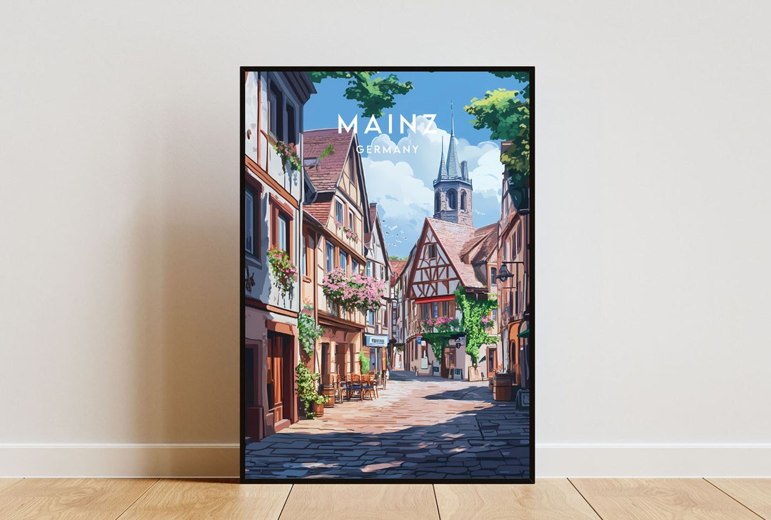 Mainz Travel Print - Germany, Mainz Poster, Germany Poster, Travel Wall ...